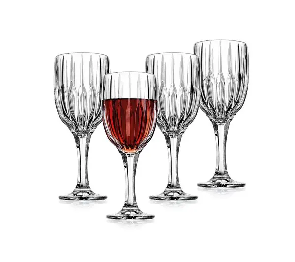 GODINGER Set Of 4 Pleat Goblet Glassware - One-color