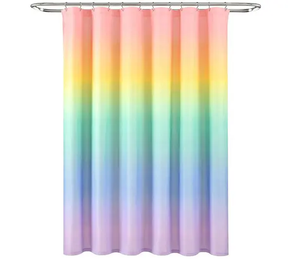 LUSH DECOR Rainbow Ombre Shower Curtain - One-color