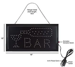 LAVISH HOME Bar Led Sign With Animation