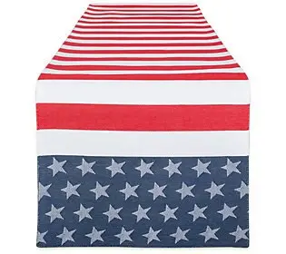 DESIGN IMPORTS Stars & Stripes Jacquard Table R Unner 14' X 72 - One-color