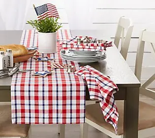 DESIGN IMPORTS American Plaid Table Runner 14' 108