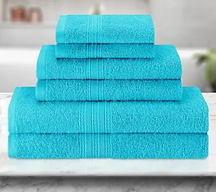 SUPERIOR Cotton 6-piece Solid Absorbent Towel S Et - One-color