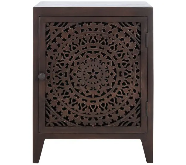 SAFAVIEH Thea 1 Door Carved Nightstand - One-color