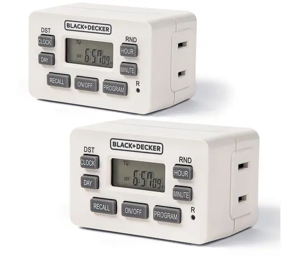 BLACK + DECKER 2-pack Indoor Programmable Digit Al Timer Outle