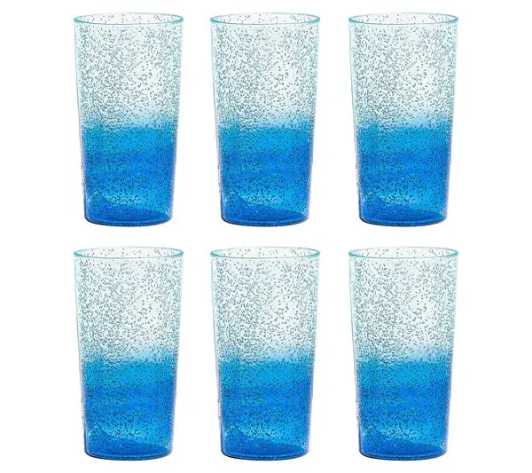 TARHONG Abode Homewares Set Of 6 Oceanic 23-oz Ombre Glasses