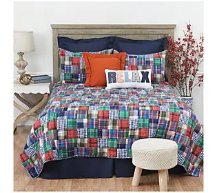 VALERIE PARR HILL 102' X 118' Madras Plaid 1-piece Queen Bedsprea D Valerie - One-color