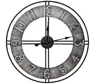 SORBUS Wall Clock 24' Grey Metal - One-color