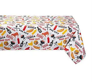DESIGN IMPORTS Bbq Fun Print Outdoor Tablecloth 60' X 120 - One-color