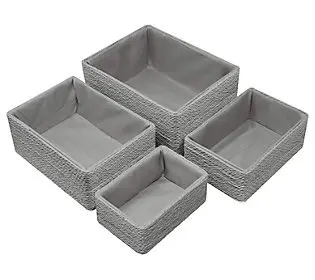SORBUS Stackable Woven Baskets Set Of 4