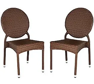 SAFAVIEH Valdez Set Of 2 Indoor/outdoor Stackin G Side Chairs - One-color