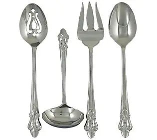 GINKGO Helmick Collection Fleur De Lis 4-piece Hostess Set - One-color