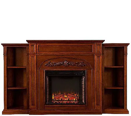 QVC Chantelle Electric Fireplace With Bookcase - One-color