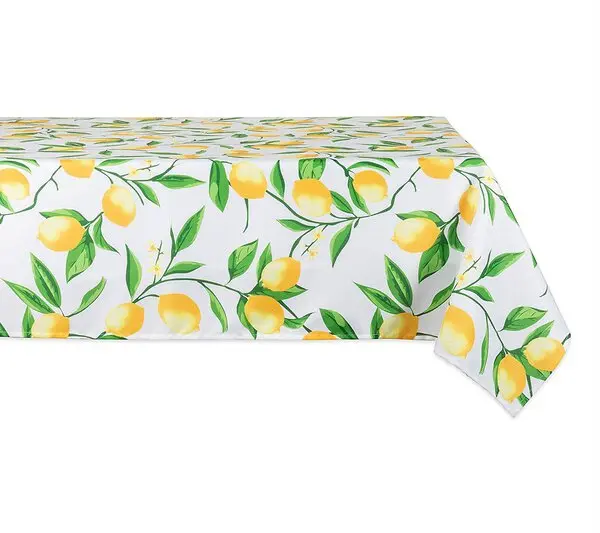 DESIGN IMPORTS Lemon Bliss Print Outdoor Tablec Loth 60' X 120 - One-color