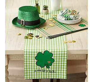 DESIGN IMPORTS Bit O' Luck 13' X 72' Embroidere Table Runner