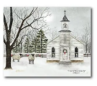 COURTSIDE MARKET Christmas Chapel 20' X 24' Can Vas Wall Art - One-color