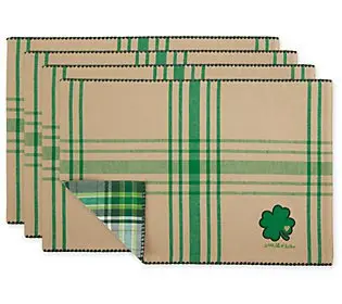 DESIGN IMPORTS Set Of 4 Bit O' Luck Embroidered Placemats - One-color