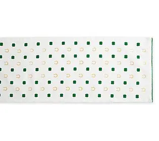 DESIGN IMPORTS 14' X 72' Clover & Horseshoe Pri T Table Runner