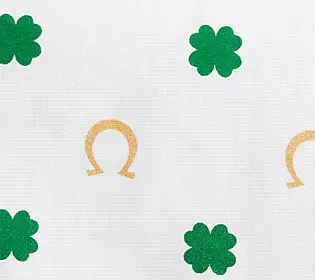 DESIGN IMPORTS 14' X 72' Clover & Horseshoe Pri T Table Runner