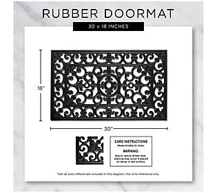 DESIGN IMPORTS Welcome Scroll Half Moon Rubber Doormat