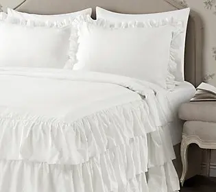 LUSH DECOR Allison Ruffle Skirt 3-piece Full Bedspread Sh Decor