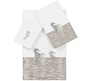 LINUM HOME TEXTILES Sofia 3pc Embellished Towel Set - One-color