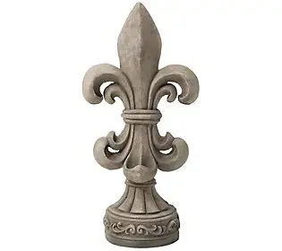 GLITZHOME Fleur-de-lis Lawn Garden Statue