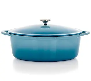 MEGACHEF 7-qt Oval Enameled Cast Iron Casserole - One-color