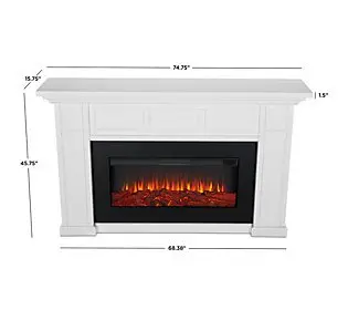 REAL FLAME White Alcott Landscape Indoor Electr Ic Fireplace