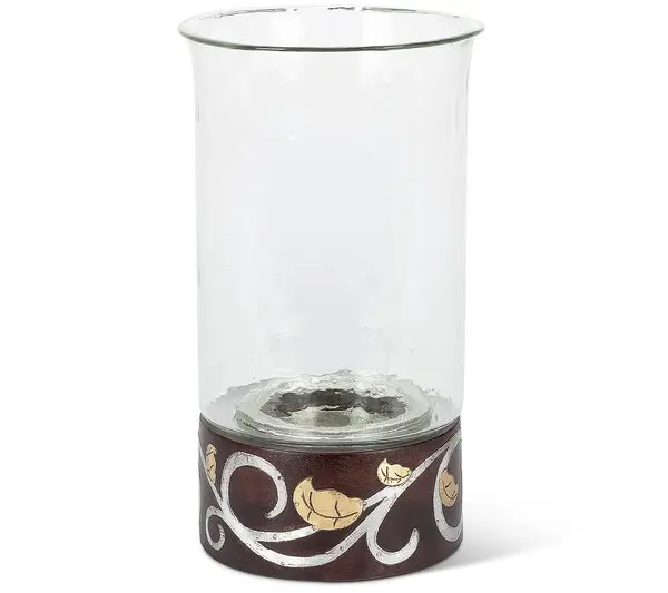 GERSON INTERNATIONAL 13.5' Mango Wood Inlay Candleholder Gerson C O - One-color
