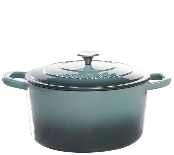 CROCK-POT Artisan 7-qt Round Cast-iron Dutch Ov En Slate Gra - One-color