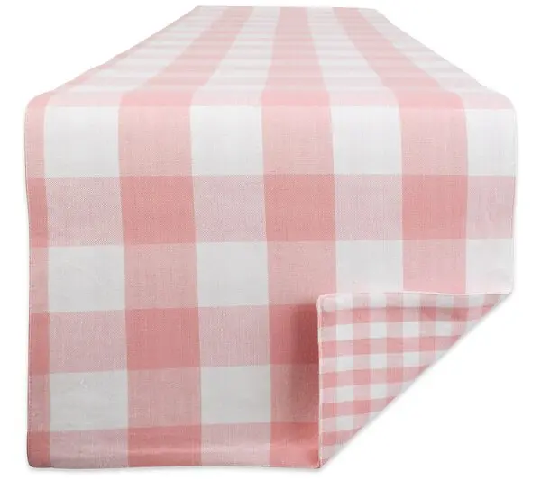 DESIGN IMPORTS Reversible Gingham Runner 14' X 2 - One-color