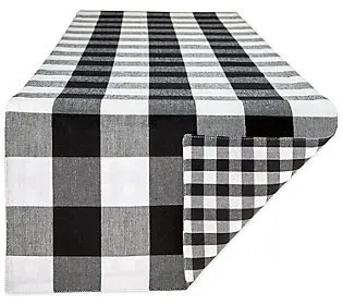 DESIGN IMPORTS Reversible Gingham Runner 14' X 108