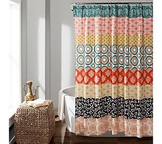 LUSH DECOR Bohemian Stripe 72' X 72' Shower Curtain Lus H Decor - One-color