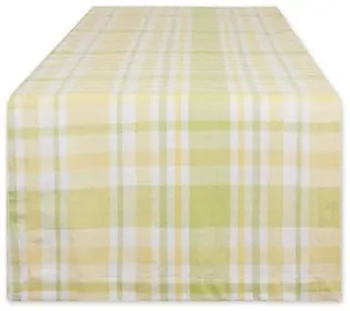 DESIGN IMPORTS 14' X 72' Lemon Bliss Plaid Tabl E Runner - One-color