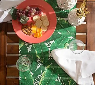DESIGN IMPORTS Banana Leaf Outdoor Table Runner 14' X 108