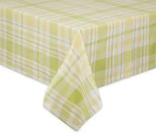 DESIGN IMPORTS 60' X 104' Lemon Bliss Plaid Tab Lecloth - One-color