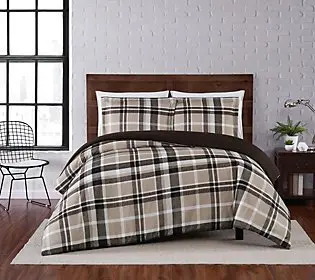 TRULY SOFT Paulette Plaid Full/queen 3-piece Du Vet Cover Set - One-color