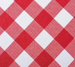 DESIGN IMPORTS 14' X 108' Red Check Outdoor Tab Le Runner