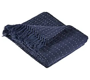 OX BAY TRADING CO. Ox Bay Trading Embroidered Stitch Throw Blanket