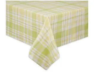 DESIGN IMPORTS 60' X 120' Lemon Bliss Plaid Tab Lecloth - One-color