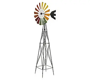 GERSON INTERNATIONAL 91.73'h Metal Garden Windmill Gerson Co - One-color