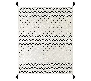 OX BAY TRADING CO. Ox Bay Geometric Peak Throw Blanket - One-color