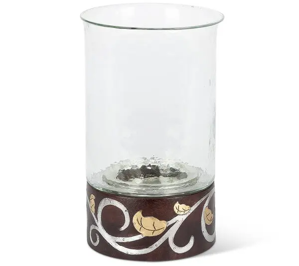 GERSON INTERNATIONAL 12' Mango Wood Inlay Candleholder Gerson Co - One-color