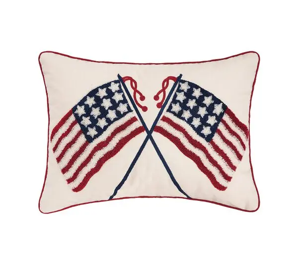 C&F HOME Double Us Flag Pillow - One-color