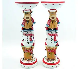 TEMP-TATIONS Seasonal Set Of 2 Resin Pillars - One-color