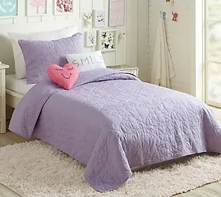 QVC Urban Playground Heart Full/queen Quilt Set 5 -piece - One-color