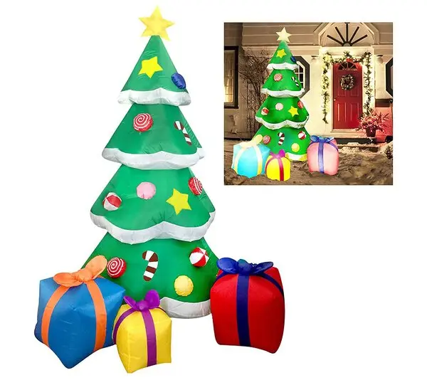 JOIEDOMI 7 Ft Christmas Tree With Presents Infl Atable