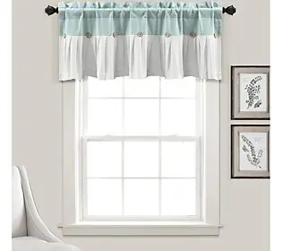 LUSH DECOR Linen Button Valance 52x18 2' Header - One-color