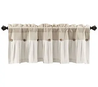 LUSH DECOR Linen Button Valance 52x18 2' Header