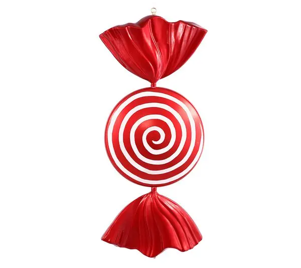 VICKERMAN 37' Peppermint Spiral Candy Christmas Ornament Y - One-color